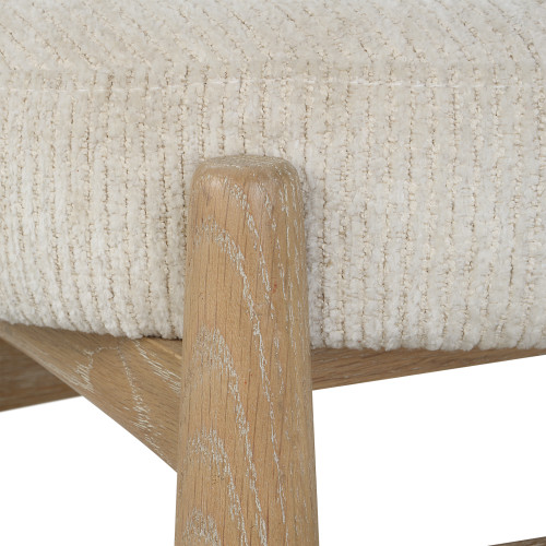 Textured Small Accent Bench with Wooden Base - 24.5