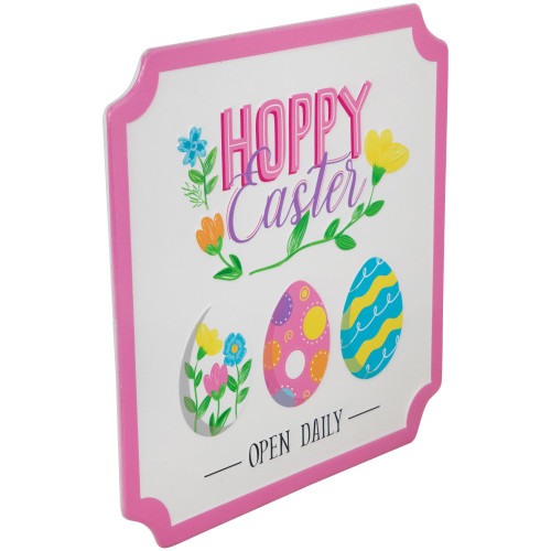 Hoppy Easter Open Daily Metal Wall Sign - 9.75" | Christmas Central