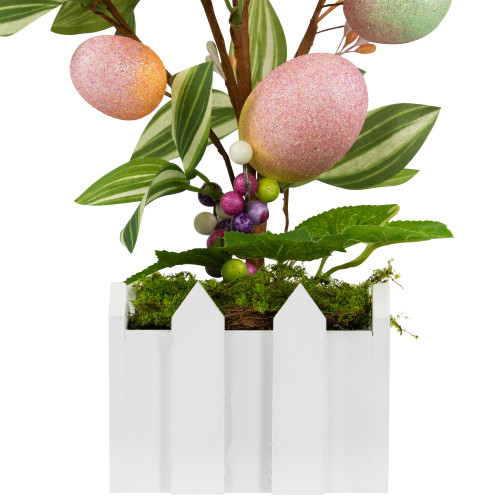 Artificial Potted Twig Tree with Easter Eggs - 18" - Pink | Christmas ...