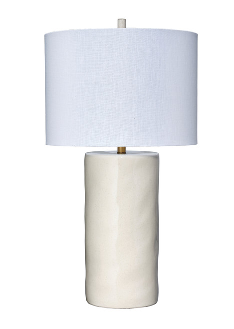 Hand Crafted Cylindrical Base Table Lamp with Rolled Edge Drum Shade ...
