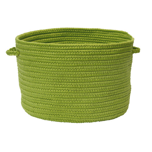 14" Handcrafted Neon Green Braided Basket | Christmas Central