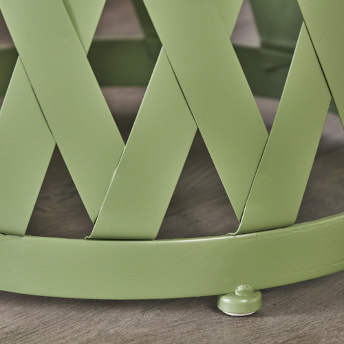 22" Matte Green Contemporary Round Side Table | Christmas Central