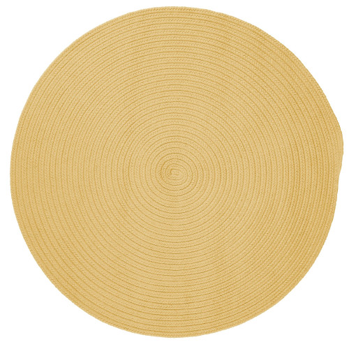 7' Pale Yellow Handcrafted Round Braided Area Rug | Christmas Central
