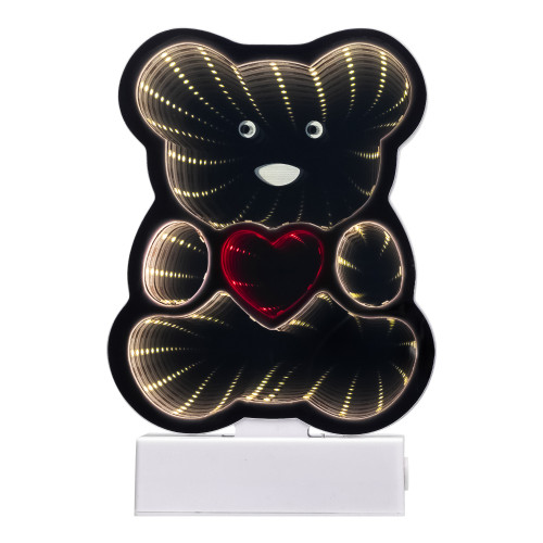 LED Lighted 3D Teddy Bear with Heart Infinity Mirror - 8" | Christmas ...