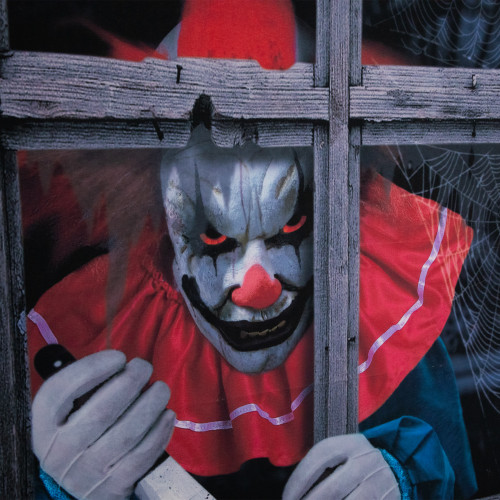 Creepy Clown Scary Halloween Window Decoration - 47" | Christmas Central