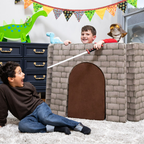 Kids Medieval Three Walled Castle Gate Barricade with Drawbridge - 64 ...
