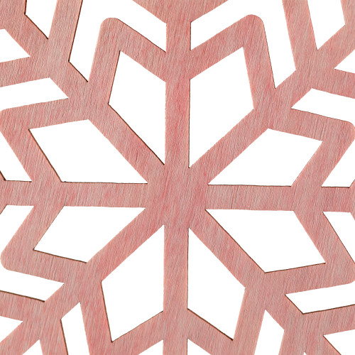 Wooden Snowflake Christmas Ornaments - 4.75" - Pink - Set of 4 ...
