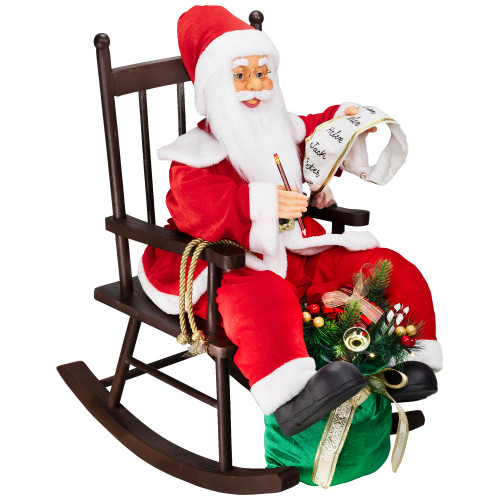 LED Lighted, Animated & Musical Santa Claus Rocking Chair Decoration ...