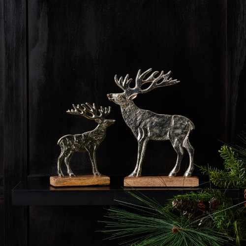 Deer Christmas Tabletop Decorations - 9.5" - Set of 2 | Christmas Central