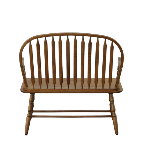 Arched Back Rectangular Bench with Armrest - 44" - Brown | Christmas ...