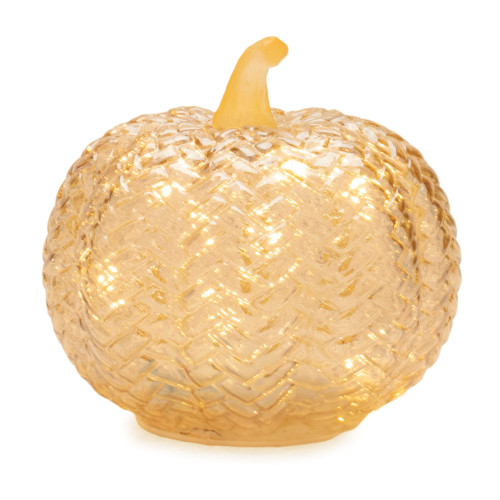 LED Lighted Glass Pumpkins Fall Decorations - 6" - Set of 3 | Christmas ...