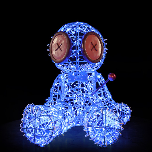 LED Lighted Man Voodoo Doll Outdoor Halloween Statue - 47" - Blue ...