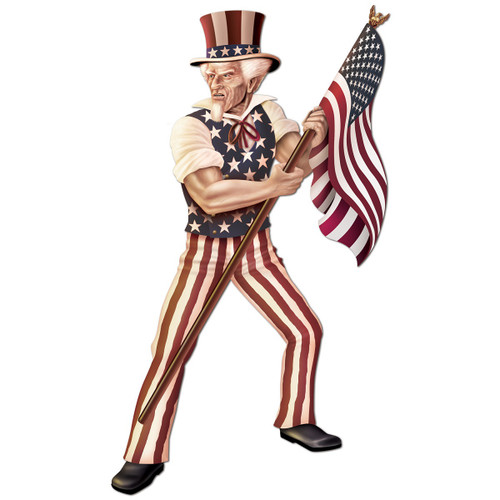 Club Pack of 12 Red & blue Patriotic Themed Jointed Uncle Sam Party ...