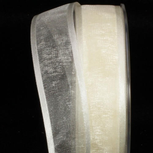 Pearl White Solid Edge Craft Ribbon 1" x 60 Yards | Christmas Central