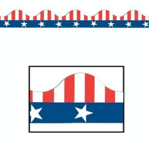 144 Red, White & Blue Stars & Stripes Bulletin Board Border Trim Signs ...
