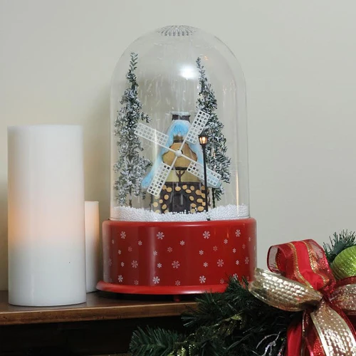 Lighted Musical Snowing Windmill Christmas Snow Dome - 14" | Christmas ...