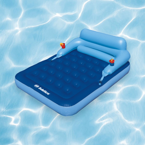 Inflatable Blue Malibu Pool Mattress with Removable Back Rest - 80 ...