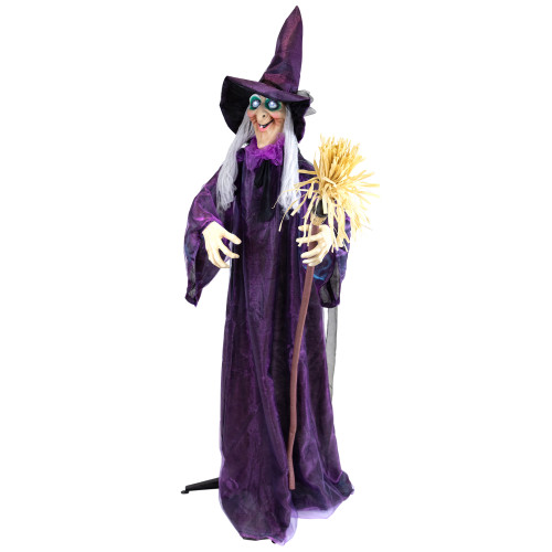 LED Lighted & Animated Witch Halloween Decoration - 5.5' | Christmas ...