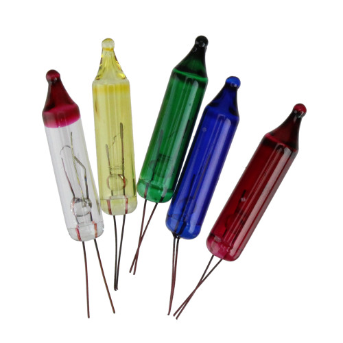 Pack Of 5 Multi Color Mini Christmas Replacement Bulbs 2 5 Volts