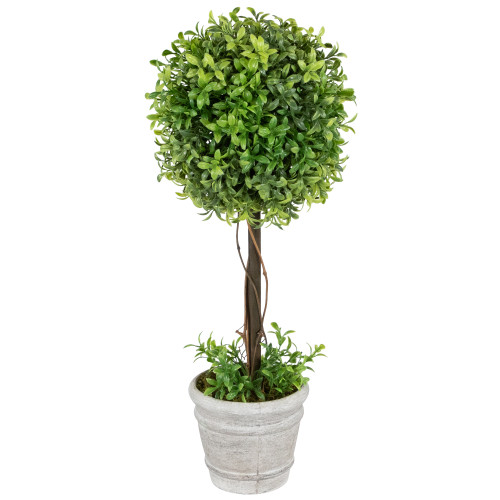 Potted Artificial Round Boxwood Topiary Tree - 18" | Christmas Central