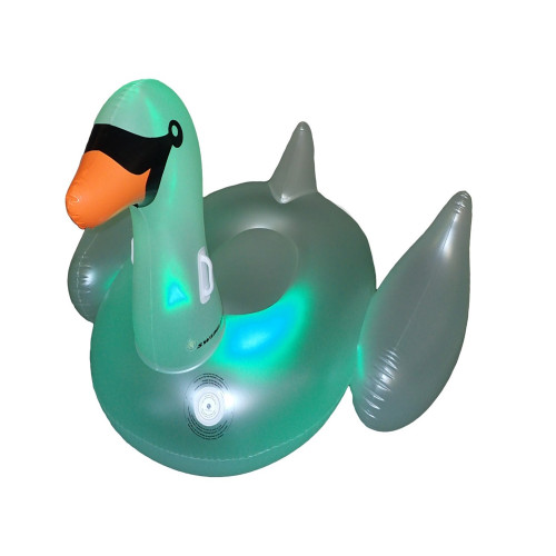 Inflatable LED Lighted Color Changing Swimming Pool Ride-On Swan Float ...