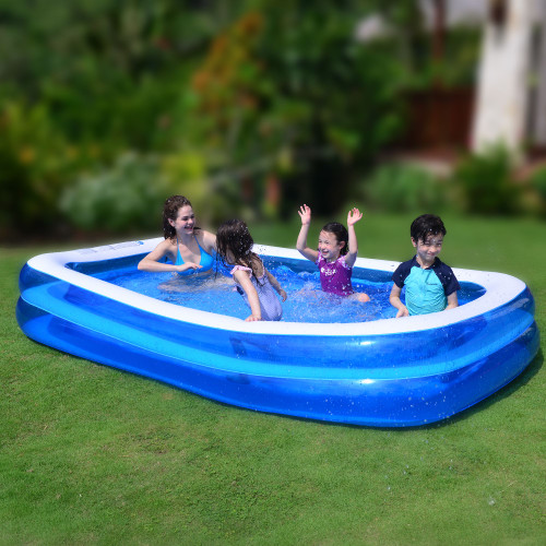 10' Blue & White Inflatable Rectangular Swimming Pool | Christmas Central