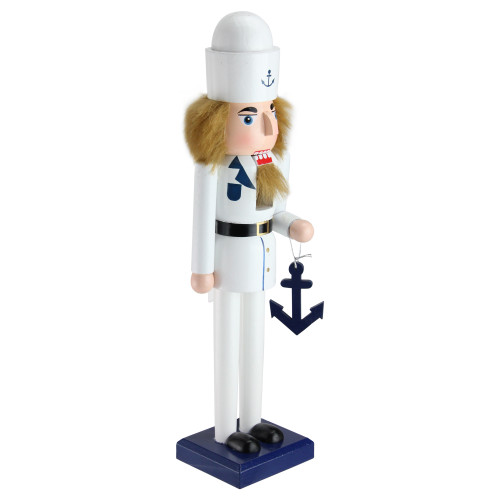 15" White & Blue Navy Sailor Wooden Christmas Nutcracker | Christmas ...