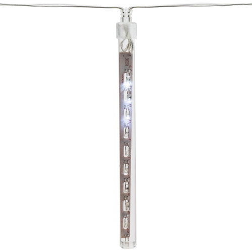 LED Dripping Icicle Christmas Tube Lights - White - 14.25' Clear Wire ...