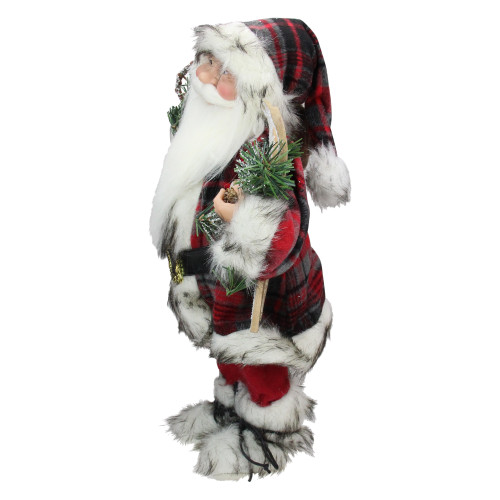 Alpine Chic Standing Santa Claus with Snowshoes & Skis Christmas Figure ...