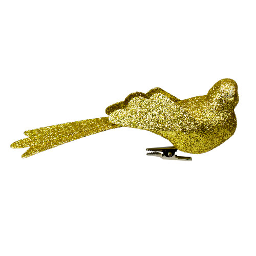 Glittered Bird Clip-On Christmas Ornament - 6" - Gold-tone | Christmas ...