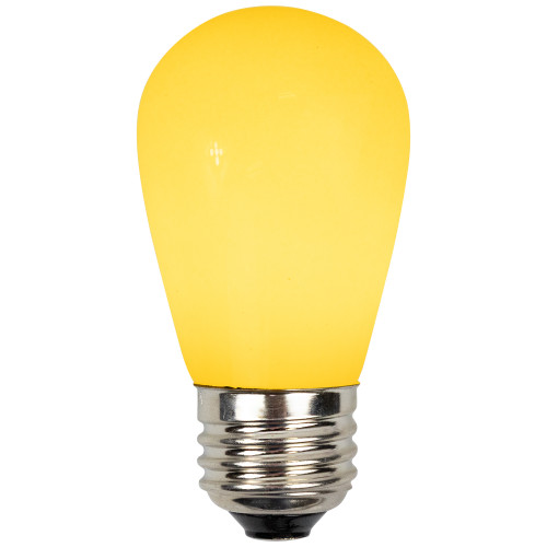 Pack of 25 Opaque Yellow LED S14 Christmas Replacement Light Bulbs - 1. ...