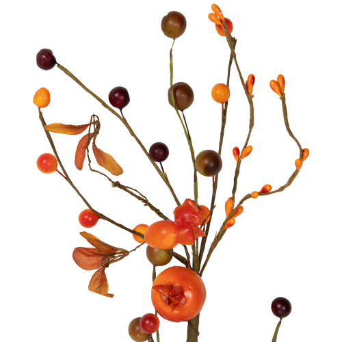5' x 6" Fall Harvest Berries & Leaves Twig Artificial Garland, Unlit ...