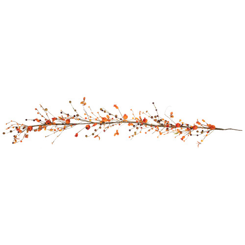 5' x 6" Fall Harvest Berries & Leaves Twig Artificial Garland, Unlit ...