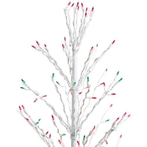 4' White Lighted Christmas Cascade Twig Tree Outdoor Decoration ...