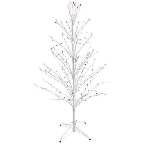 4' White Lighted Christmas Cascade Twig Tree Outdoor Decoration ...