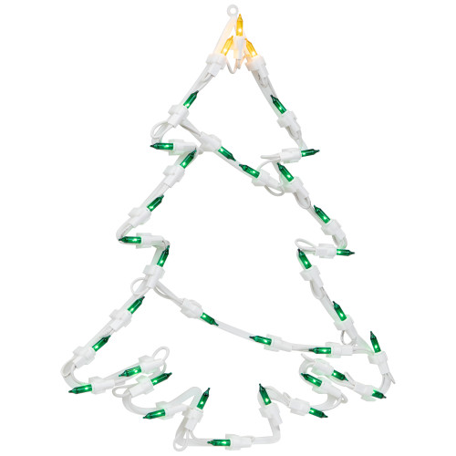 Lighted Christmas Tree Window Silhouette Decoration - 15" - Green ...