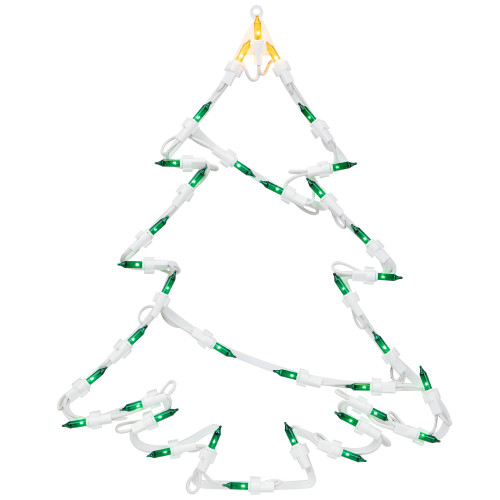 Lighted Christmas Tree Window Silhouette Decoration - 15" - Green ...