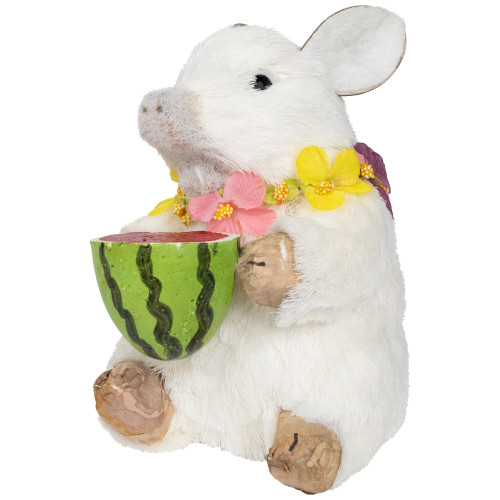 Sisal Piglet with Floral Lei & Watermelon Easter Decoration - 6.75 ...