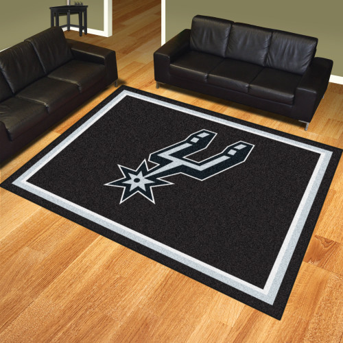 7.25' x 9.75' White & Black NBA San Antonio Spurs Plush Non-Skid Area ...