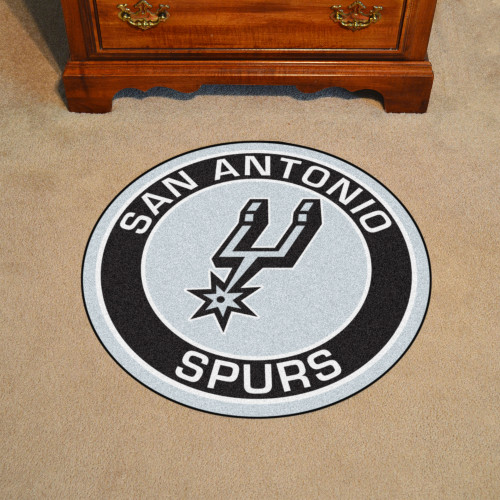 27" Gray & Black NBA San Antonio Spurs Rounded Door Mat | Christmas Central
