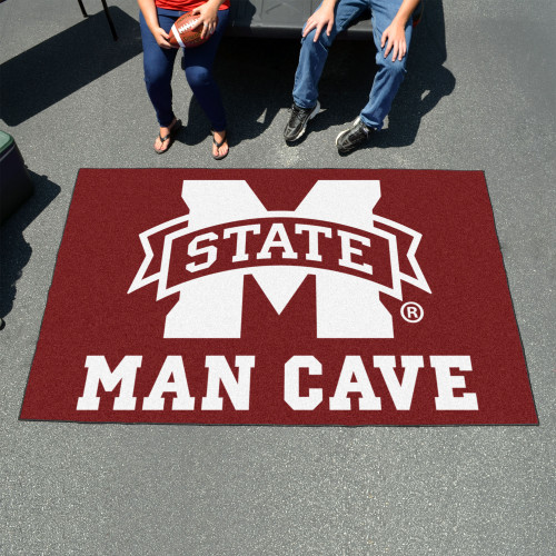 4.9' x 7.8' Red & White NCAA Mississippi State University Bulldogs Man ...