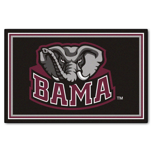 NCAA University of Alabama Crimson Tide 5 x 8 Foot Plush Non-Skid Area ...