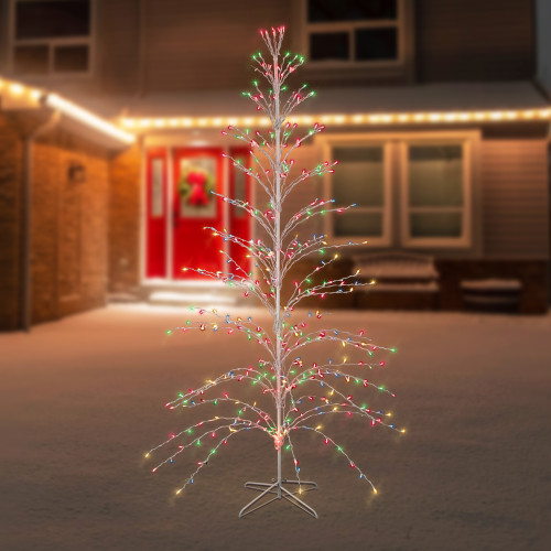 Pre-Lit Cascade Twig Tree Outdoor Christmas Decoration - 9 ...
