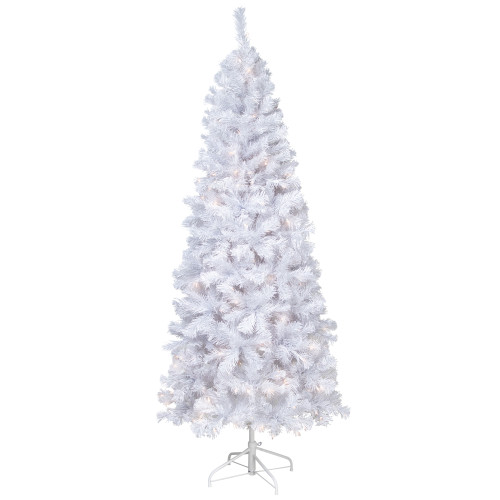 Pre-Lit Slim White Winston Pine Artificial Christmas Tree - 6.5 ...