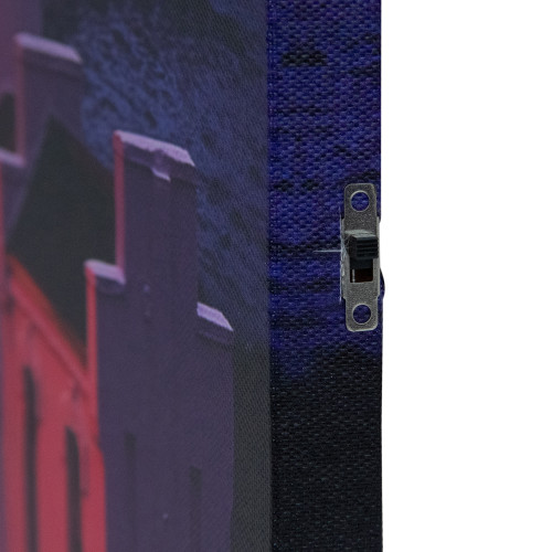 23.75" LED Lighted Sunset Lighthouse Seaside Scene Canvas Wall Art ...