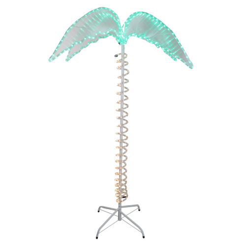 LED Lighted Tropical Palm Tree Outdoor Decoration - 7' - Green & Clear ...