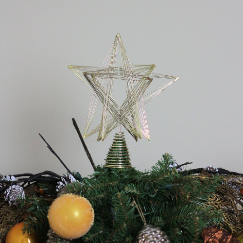 10" Gold 3D Geometric Star Christmas Tree Topper | Christmas Central