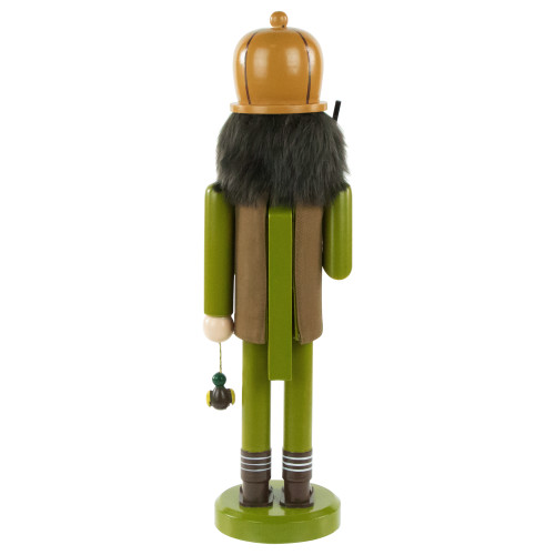 14" Green & Brown Wood Duck Hunter Wooden Christmas Nutcracker ...