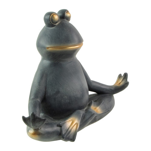 12.25" Frog in Lotus Yoga Position Garden Statue | Christmas Central