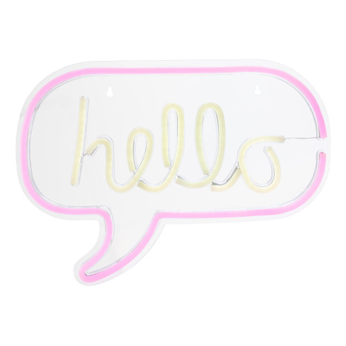 LED Hello Bubble Neon Lighted Wall Sign - 17" - Pink & White ...